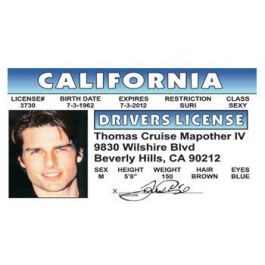 Tom Cruise Driver License